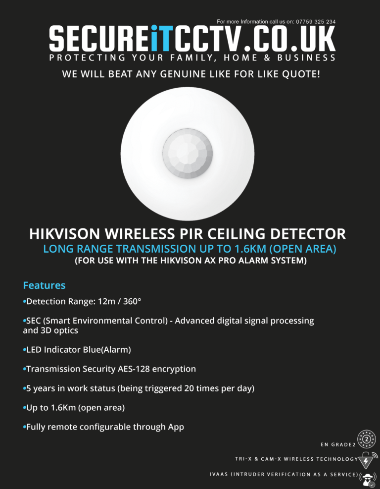 PIR CEILING DETECTOR – SECURE IT CCTV